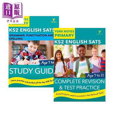 进口原版 *培生YorkNotes 英语SATs英国小升初教辅套装2册 考试语法、标点符号+拼写学习指南 有答案 KS2 适合自学    Pearson Edu