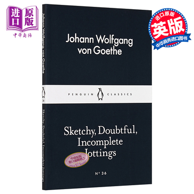 进口原版 *小黑书合集1：未完成的笔记 英文原版 LBS1：Sketchy, Doubtful, Incomplete Jottings Johann Wolfgang    penguin uk