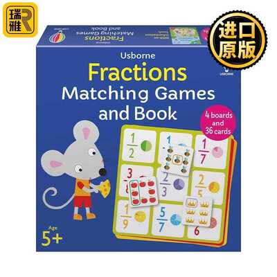 进口原版 英文原版 Fractions Matching Games and Book 尤斯伯恩 除法游戏套盒 儿童益智游戏 英文版 进口英语原版书籍