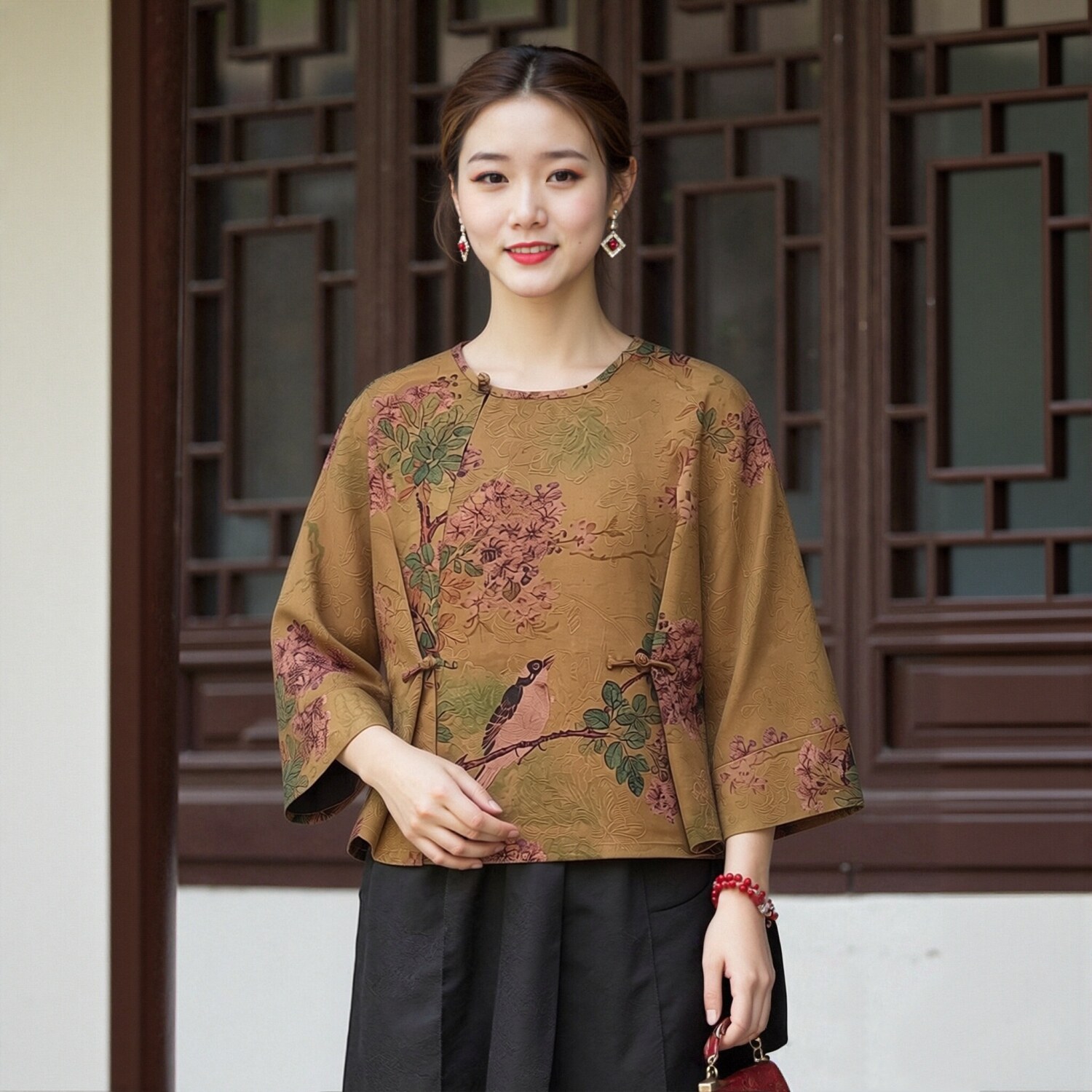 服装定制缝纫加工真丝蚕丝香云纱夏季清凉国风汉服新中式盘扣上衣