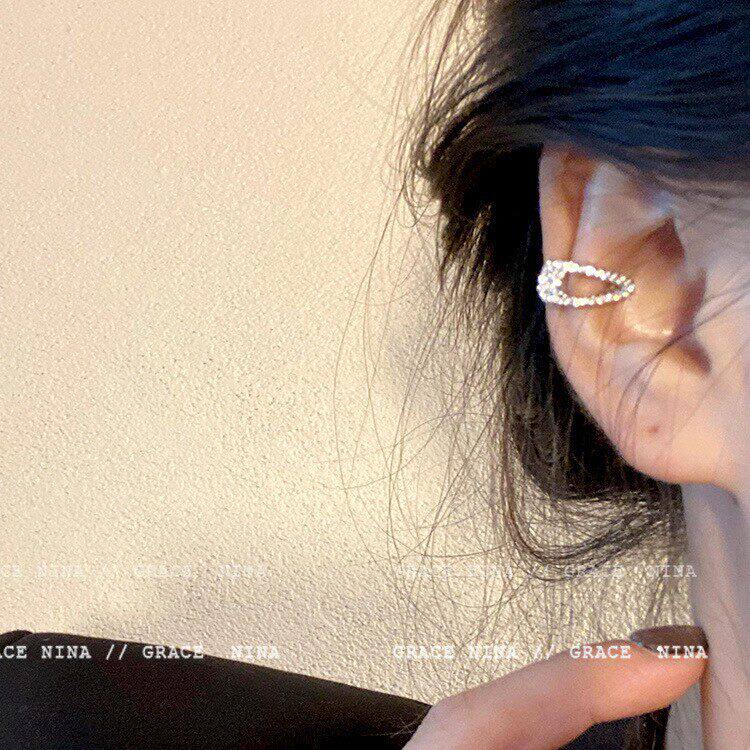 高级感微镶锆石耳夹女ins潮小发夹无耳洞耳环潮耳骨夹百搭耳饰女