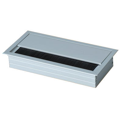 鸿瀛铝合金线盒 加长宽 电脑办公桌面穿线理线孔盒盖 120*500