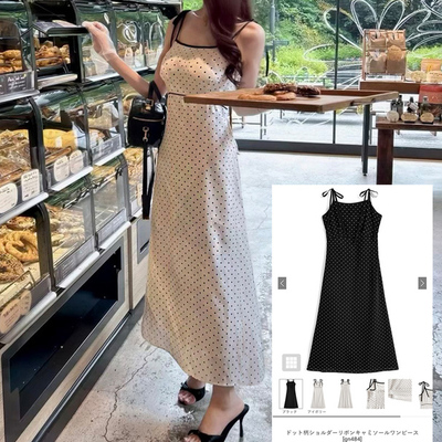 日本GRL波点吊带连衣裙