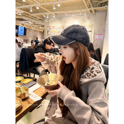 小侨jofay 汉南洞豹纹卫衣 秋冬女款新款慵懒豹纹连帽卫衣上衣