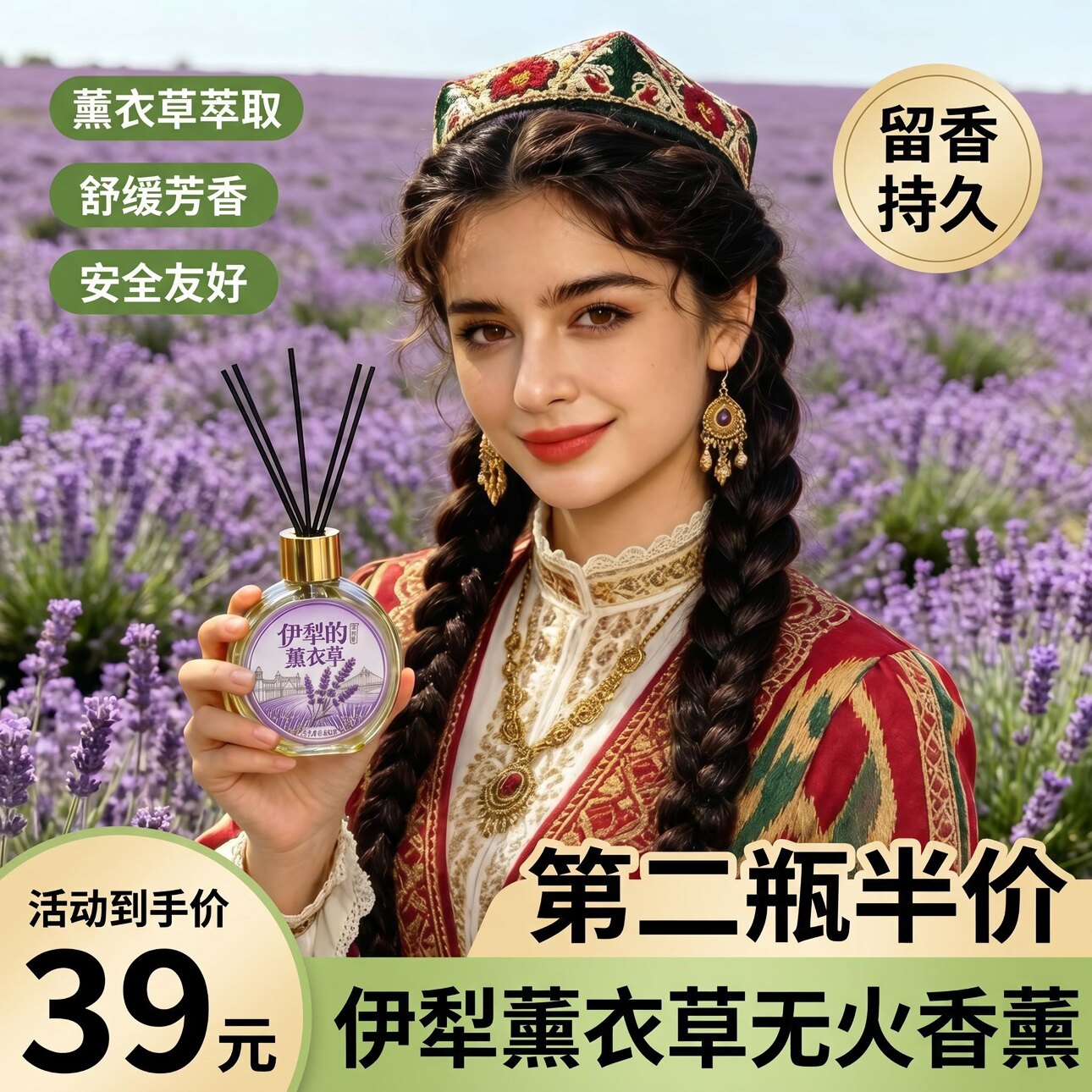 新疆香薰薰衣草玫瑰梨汁苹果桃清甜花果香持久淡香家用香氛挥发液