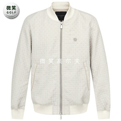 高尔夫男格子提花运动夹克外套