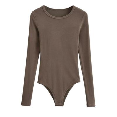 磨毛植绒长袖T恤连体打底衫女装