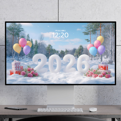 2026新年快乐 节日气氛 治愈雪景 电脑mac手机ipad壁纸watch壁纸