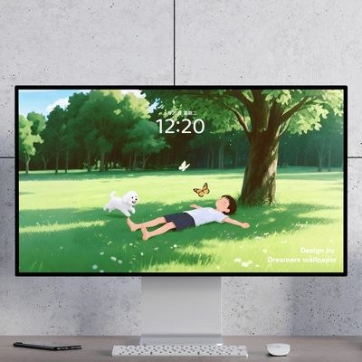 躺一会 清新治愈清凉漫画 电脑手机壁纸ipad、Watch折叠手机壁纸