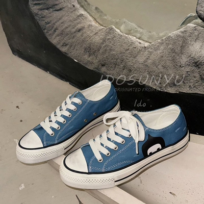 IDO/TT欧货帆布拼色系带板鞋