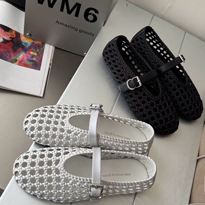 WM6欧货莱卡镂空平底玛丽珍单鞋