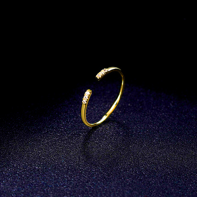 韩版高级感简约小碎钻开口细巧