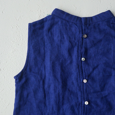 奈己两人出品| 想念像一粒盐 | 靛蓝无袖连衣裙 亚麻后系扣