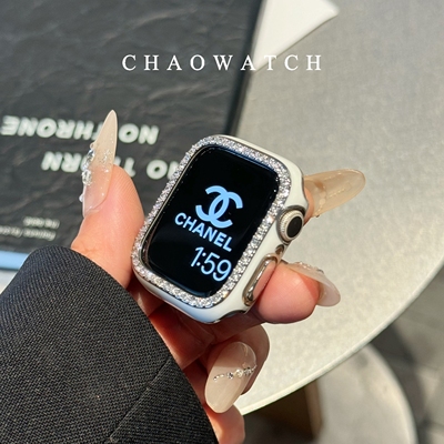 适用于苹果手表s11保护壳apple闪闪单排钻iwatchs9876s10代se女款