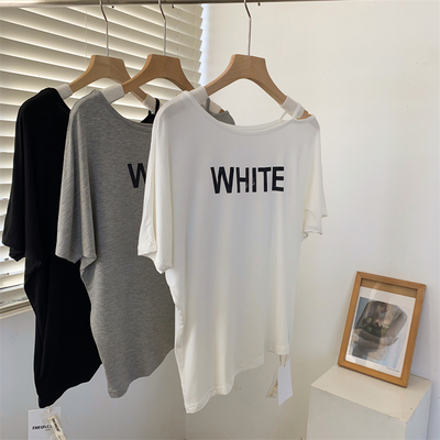 纯欲风性感字母印花短袖T恤