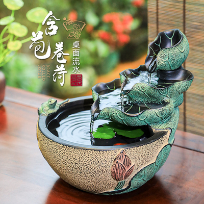 新中式桌面招财流水摆件