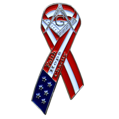 共济会美国星条旗商务镀银徽章