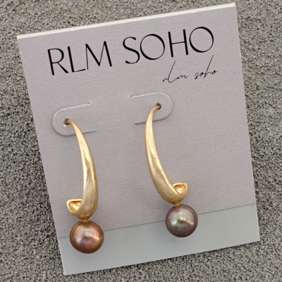 拉睦RLM SOHO天然珍珠设计师气质森女文艺术气质小个性耳环坠饰品