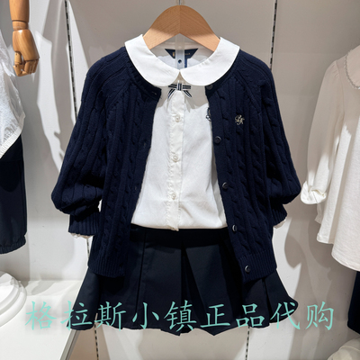 Polowalk童装秋女童圆领针织开衫