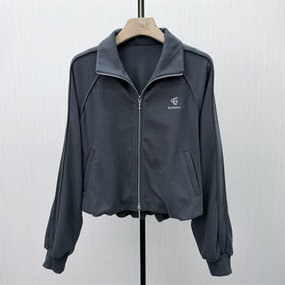 恩●2026春季新品 卫衣外套女宽松百搭休闲通勤短款拉链开衫629