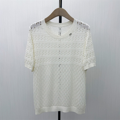 KA●2026夏季新品 镂空短袖针织衫女宽松休闲显瘦打底T恤上衣5422