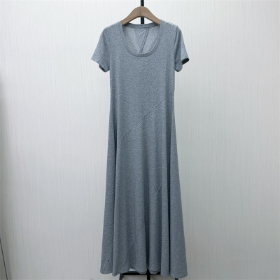 图●2026夏季新品 短袖连衣裙女休闲宽松简约百搭显瘦T恤长裙4207