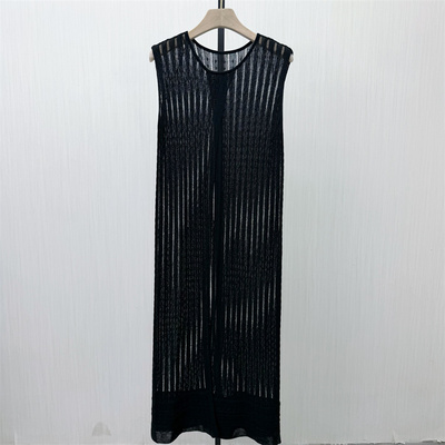 图●2026夏季新品 针织镂空罩衫女宽松无袖设计感长款上衣2302