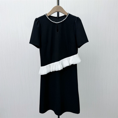 香●2026夏季新品 小香风钉珠连衣裙女气质设计感小众a字裙4432