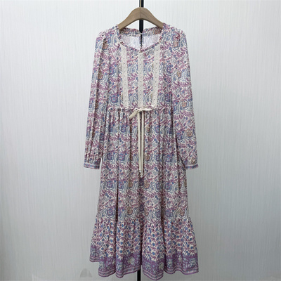 fei●2026春季新品 碎花长袖连衣裙女小清新复古森系茶歇裙子5192