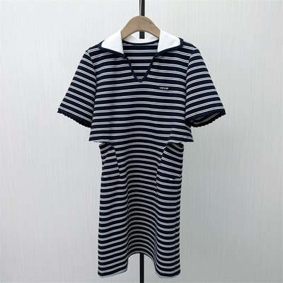 良月●2026夏季新品 polo领短袖连衣裙女宽松休闲显瘦T恤裙6313
