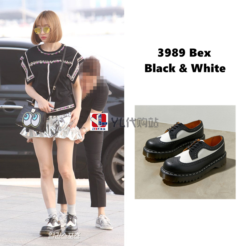 美国直邮代购Dr Martens 3989 Bex小厚底5孔布洛克雕花马丁鞋复古_虎窝淘