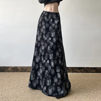 gagaopt长裙A字印花半身裙