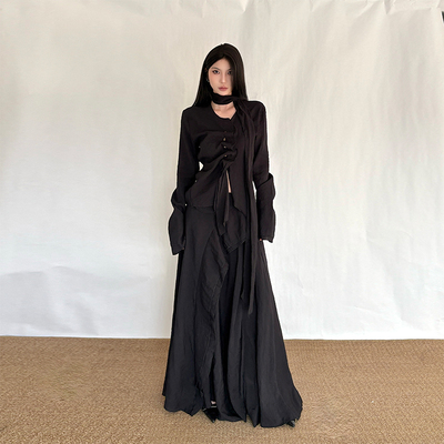 荷叶边气质半身裙高腰显瘦A字裙