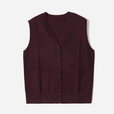 WZK08185 茉莉雅集 I*C同源同料精纺全羊毛四平空转针织马甲开衫