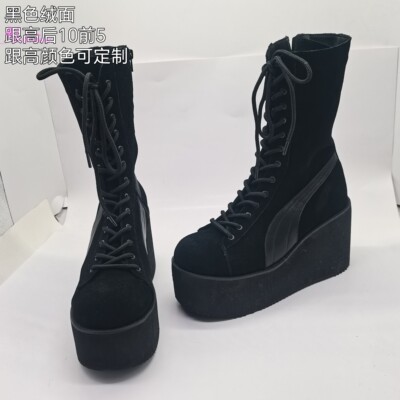 小码鞋黑色牛反绒运动鞋韩风