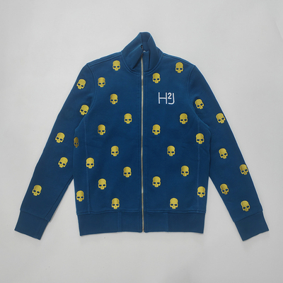 HYDROGEN加绒翻领骷髅头卫衣
