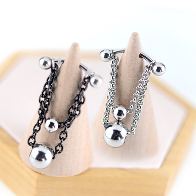 钛钢弯杆饰品嘻哈个性张扬pa环