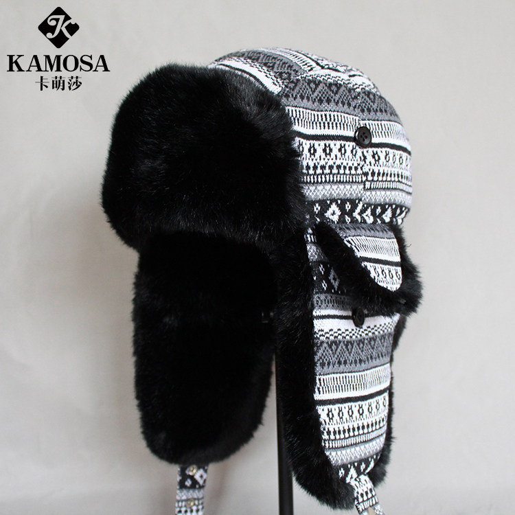 正品KAMOSA 新款男士女士秋冬款韩版潮针织帽雷锋帽护耳时尚帽子_虎窝淘