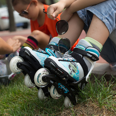 断码清仓全新rollerblade儿童专业轮滑闪光款溜冰旱冰直排可调鞋