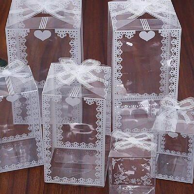 10pcs/Pack Transparent Printing Packaging Boxes PVC Wedding