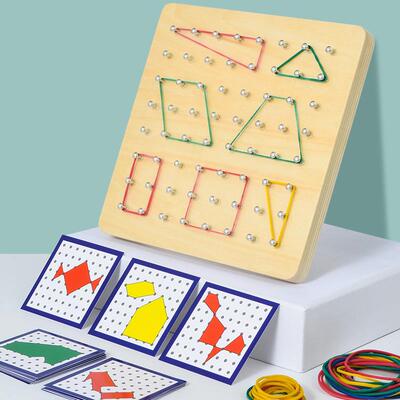 Coogam Wooden Toys Geoboard Mathematical Manipulative Block