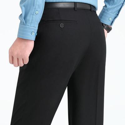 208品牌男士商务正装班裤直西筒男宽松中年裤加绒加厚上免烫西装