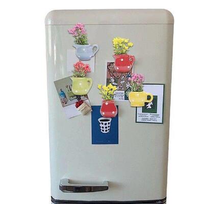 Mini Vase Magnets Wear Resist Porcelain Vase Refrigerator