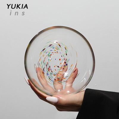 {七彩风暴 击落凡尘} 中古玻璃小碗彩点沙拉碗雪糕杯冰淇淋甜品杯
