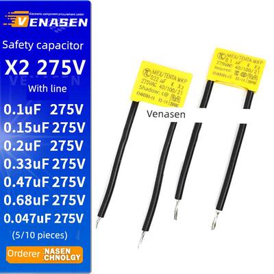 安全电容X2 275V 0.1Uf 104K 0.22Uf 0.15 0.33 0.47 0.68带软线
