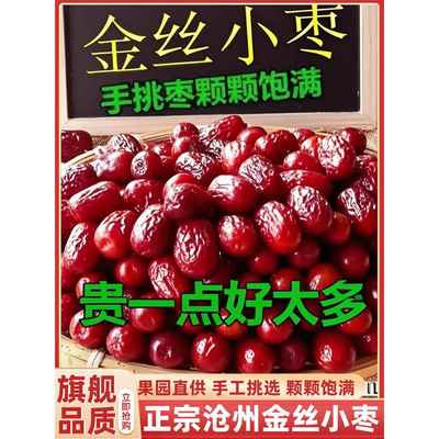 【河南许昌超市】正宗沧州金丝小枣红枣新货河北官方旗舰店正品