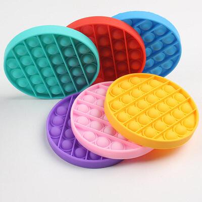 Push Pop it toys Rainbow Round Fidget Sensory cheap square
