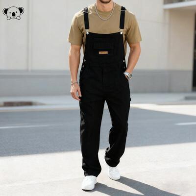 Z 14575 Men Daily Wear Overalls Casual All-Season工装背带裤