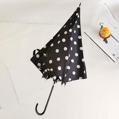 正品MIST点EL系LA日波黑白圆点半自大动超轻长柄伞晴雨伞直柄伞小
