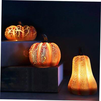 Halloween Resin Pumpkin Lamp DIY Creative LED Warm Lantern